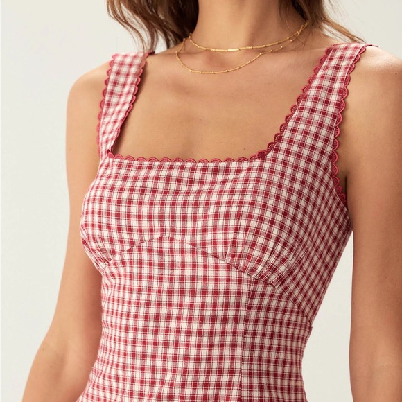 RIHOAS | Dresses | Rihoas Red Plaid Square Neck Slip Mini Dress | Poshmark